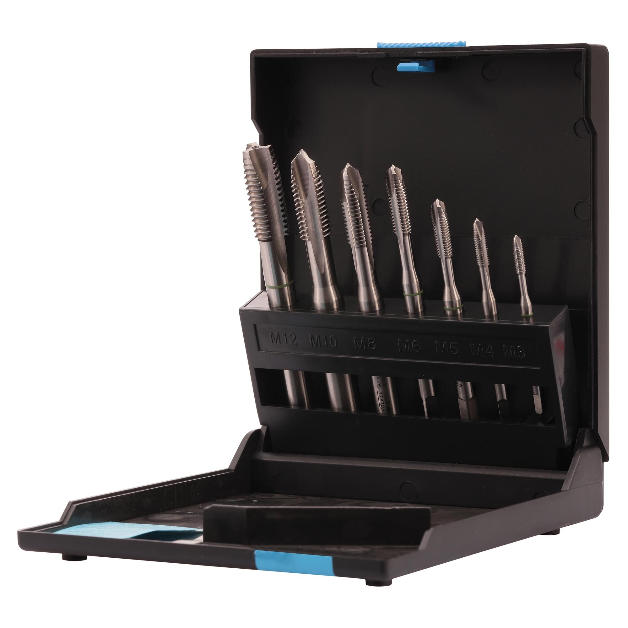 Набор машинных метчиков Volkel M3-M12 HSSE DIN371/376 7пр 47853