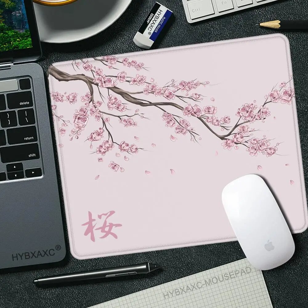 450x400 Япония Cherry Blossom Game Маленький коврик для мыши Компьютер Сакура 220x180x2mm, BLACK-7