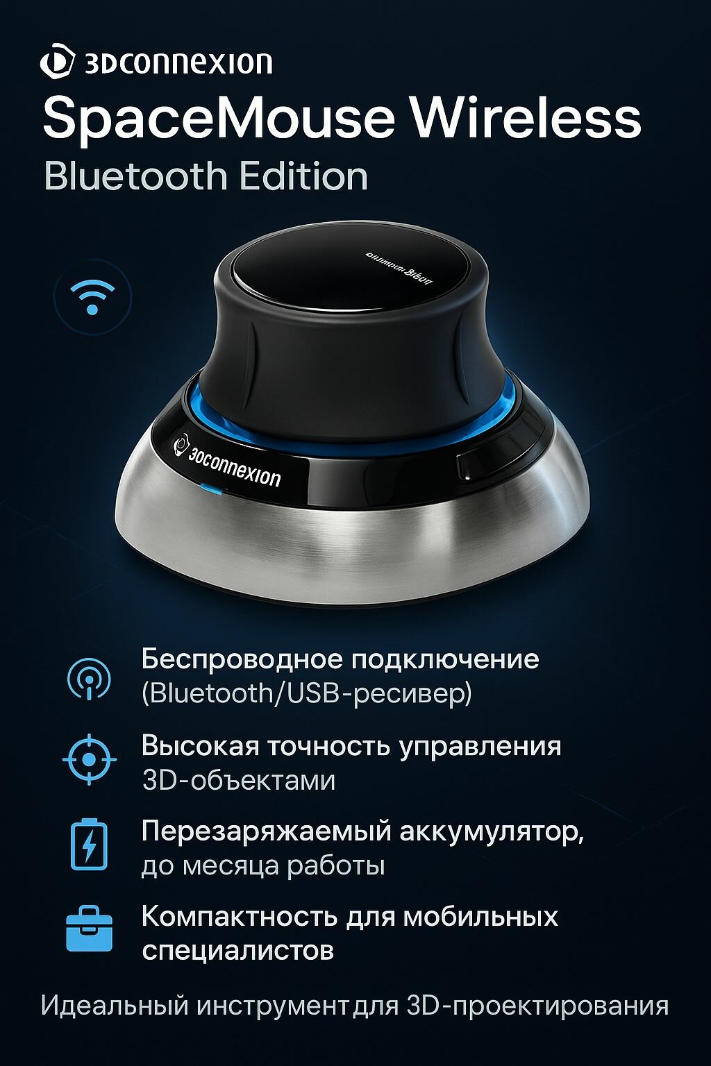 Wireless Мышь 3DConnexion 3DX-700115 SpaceMouse