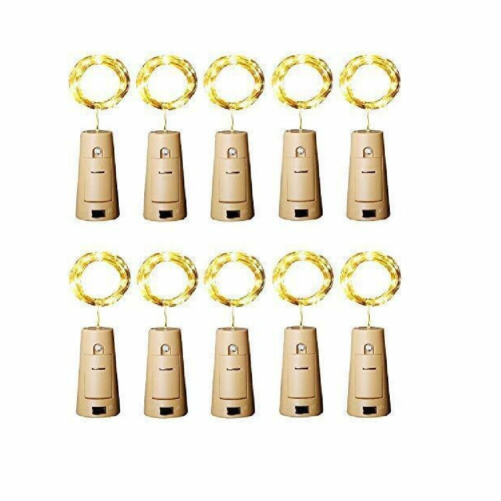 10 шт. Бутылочные феи светодиодные гирлянды с пробкой для Рождества, свадьбы, вечеринки, 2 метра, 20 светодиодов