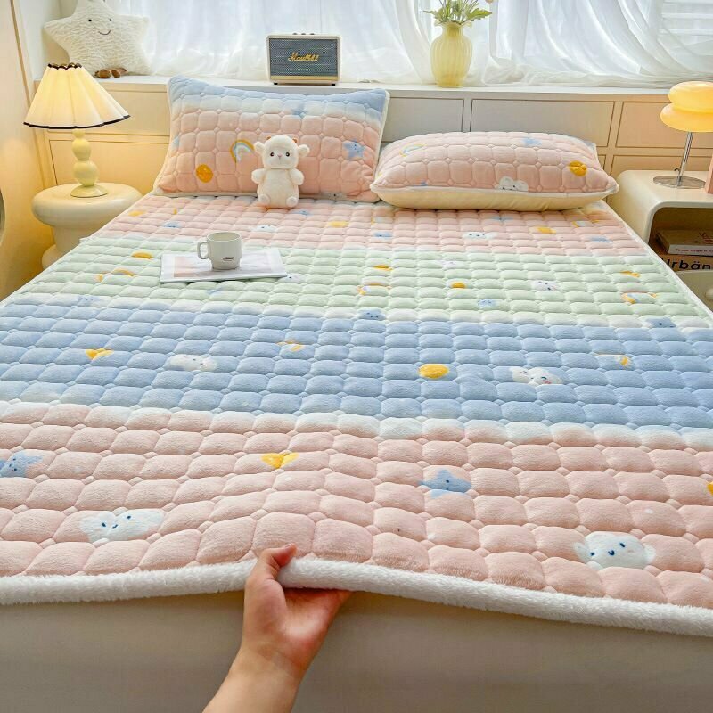 Матрас NINI "Молочный бархат", беспружинный, 180x200х3 см, двусторонний, велюр искусственный