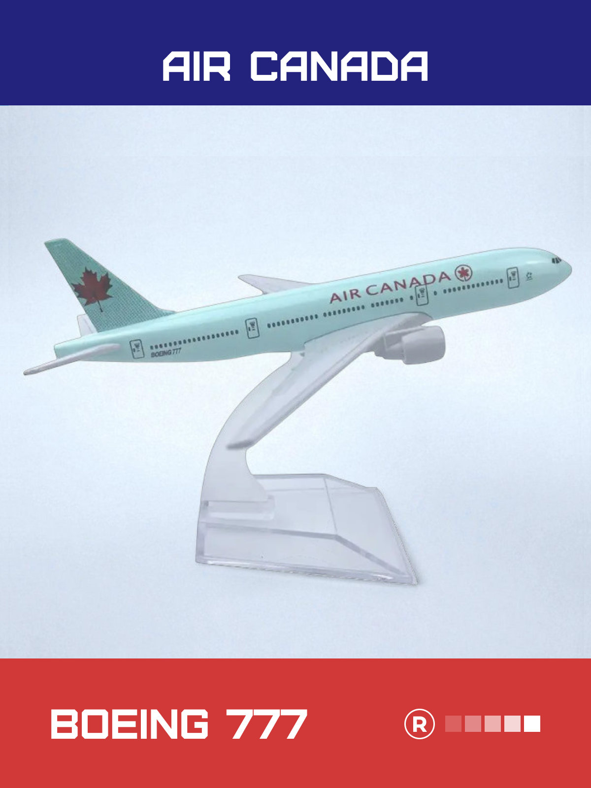 Металлическая модель самолета Boeing 777 Air Canada, масштаб 1:400