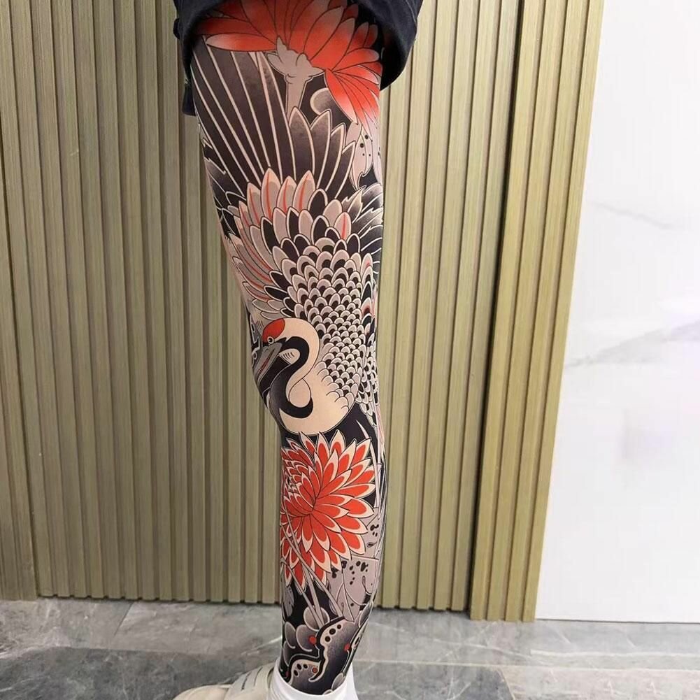Чулки с татуировками Узор в китайском стиле