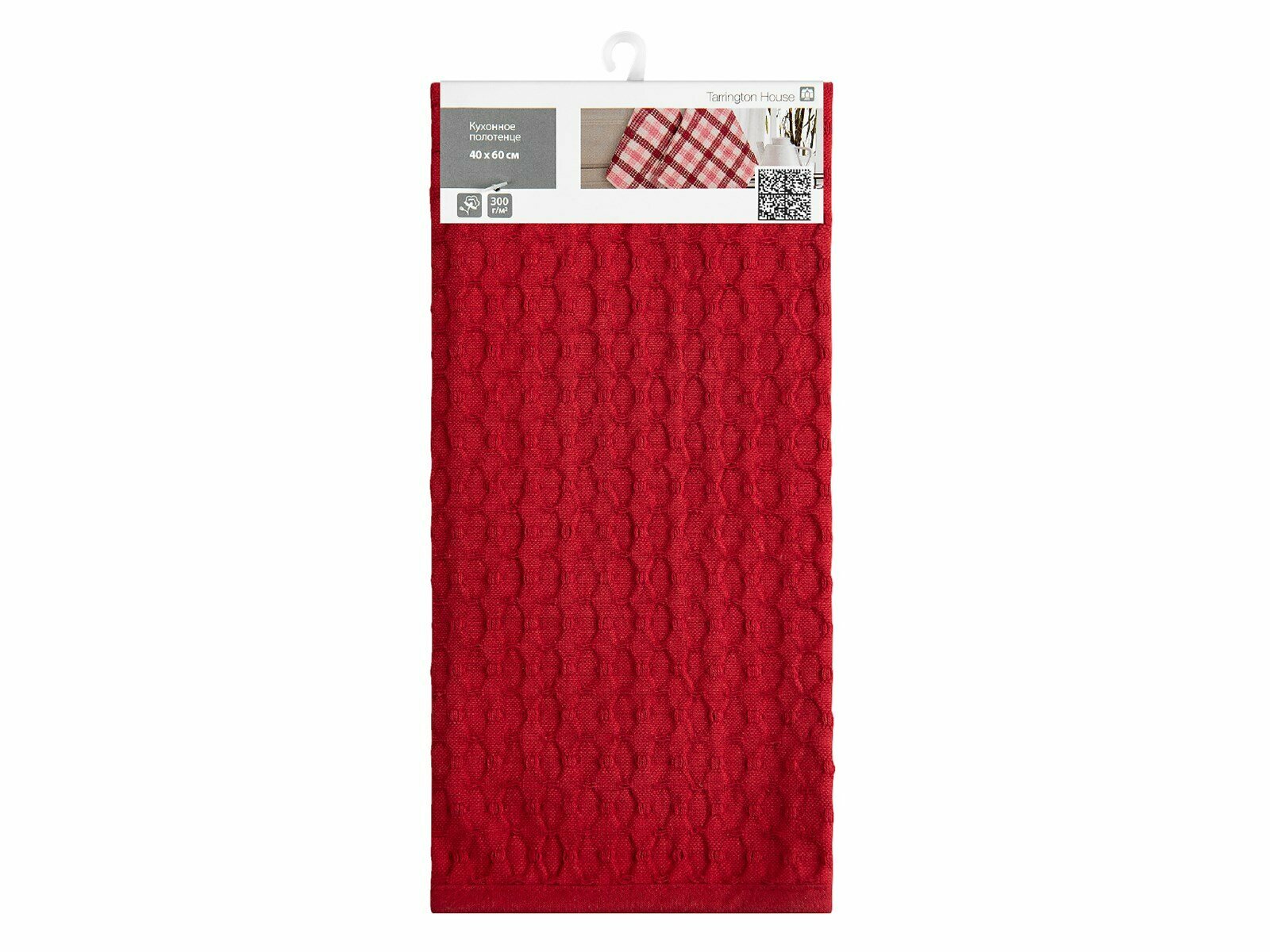 Tarrington House Полотенце вафля фактурная красное плотность 330г, 40 x 60см