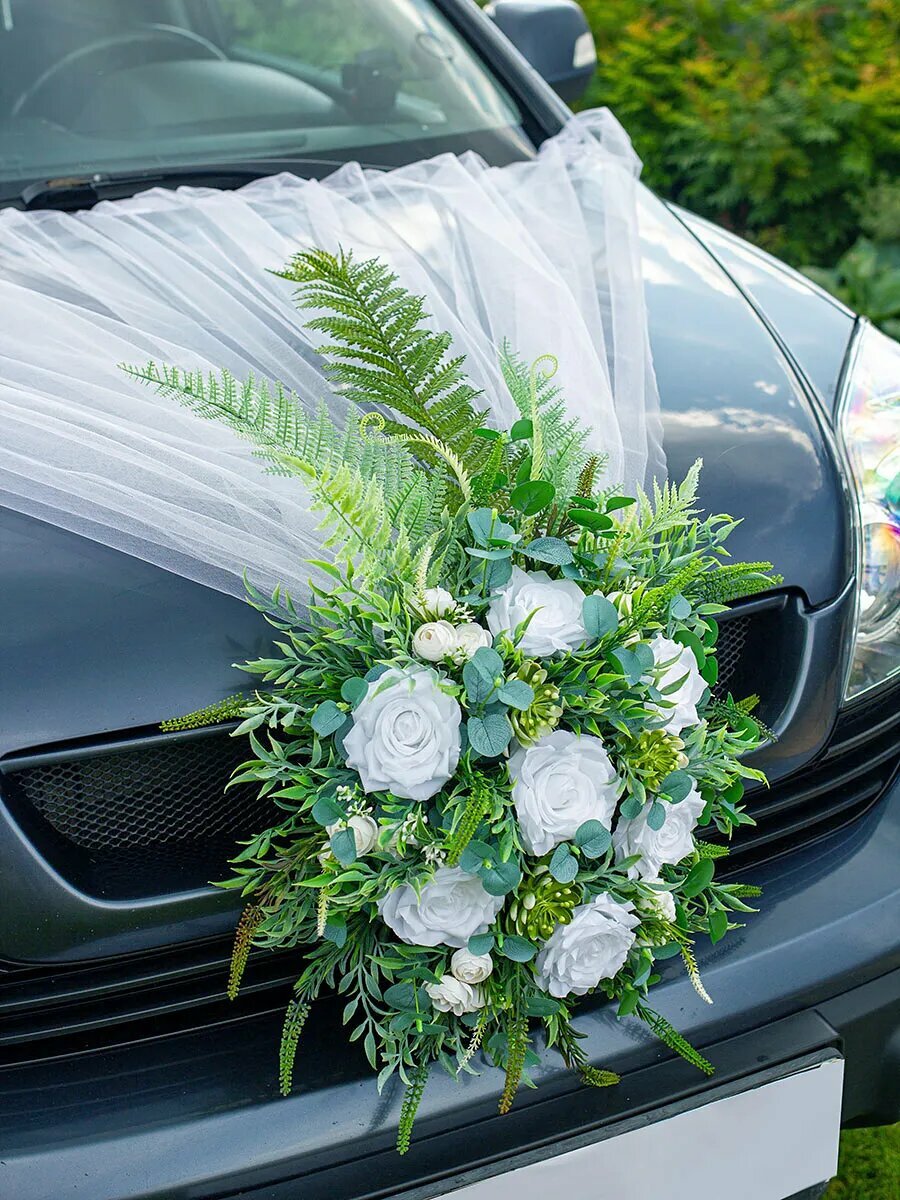 Лента на машину свадебные украшение на капот и радиатор авто