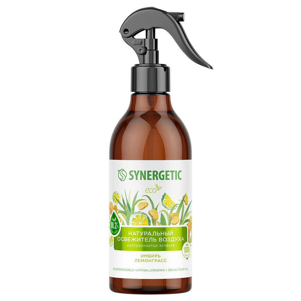 Освежитель воздуха Synergetic нейтрализатор запахов имбирь и лемонграсс 380 мл
