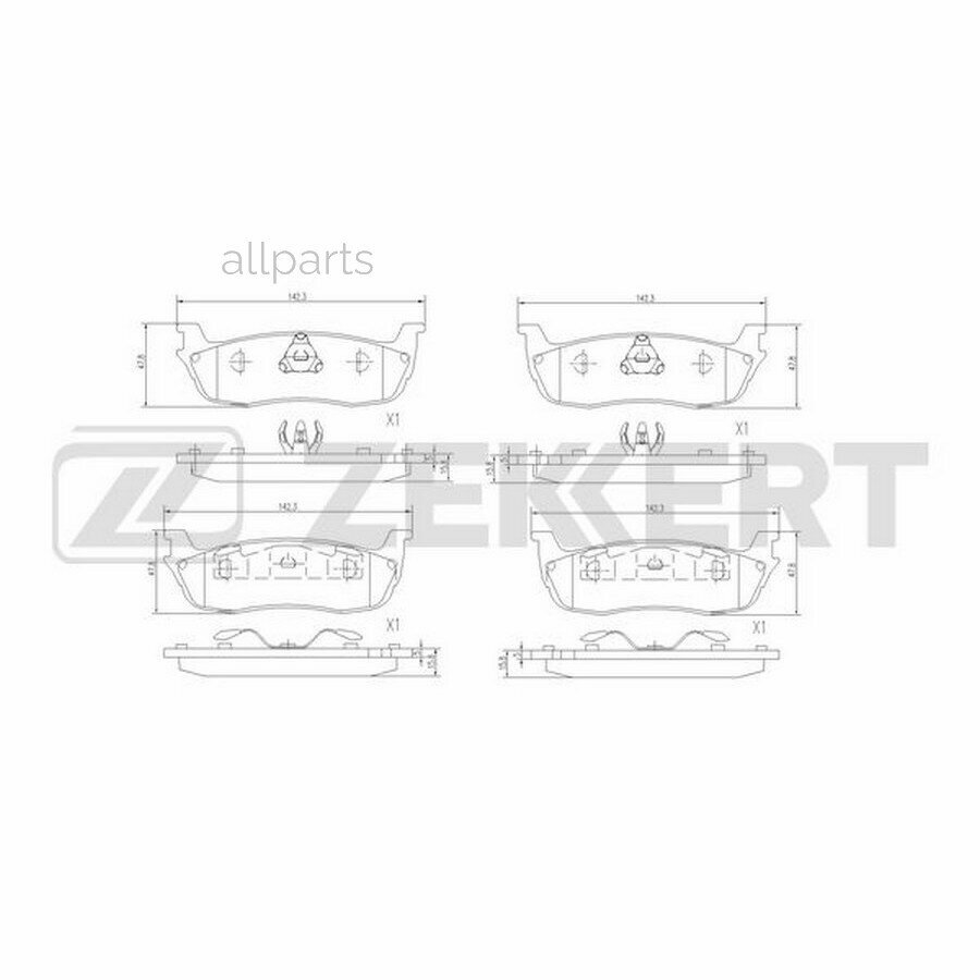 ZEKKERT BS-3029 Колодки торм. диск. задн. Lincoln Navigator 97-