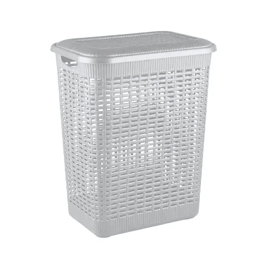 Корзина для белья 30л, светло-серый, 370х260х465 мм, прочный пластик