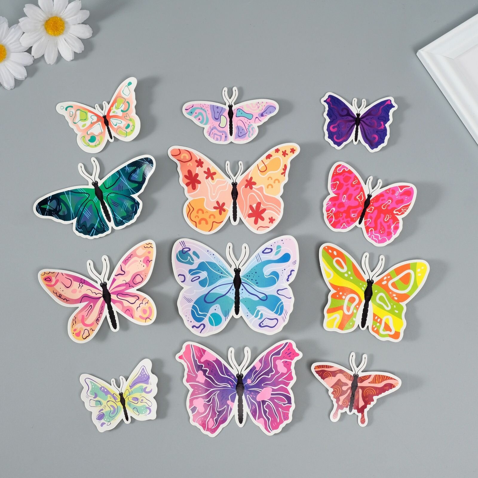 Набор декора на магните "Бабочки Абстракция" набор 12 шт
