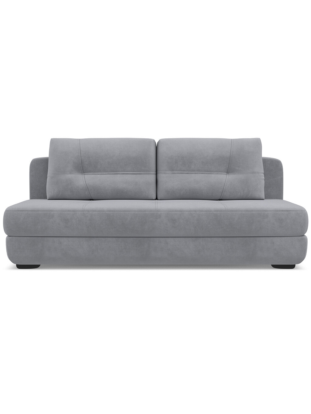 Прямой диван-кровать раскладной PUSHE Арно велюр, серый Noel steel