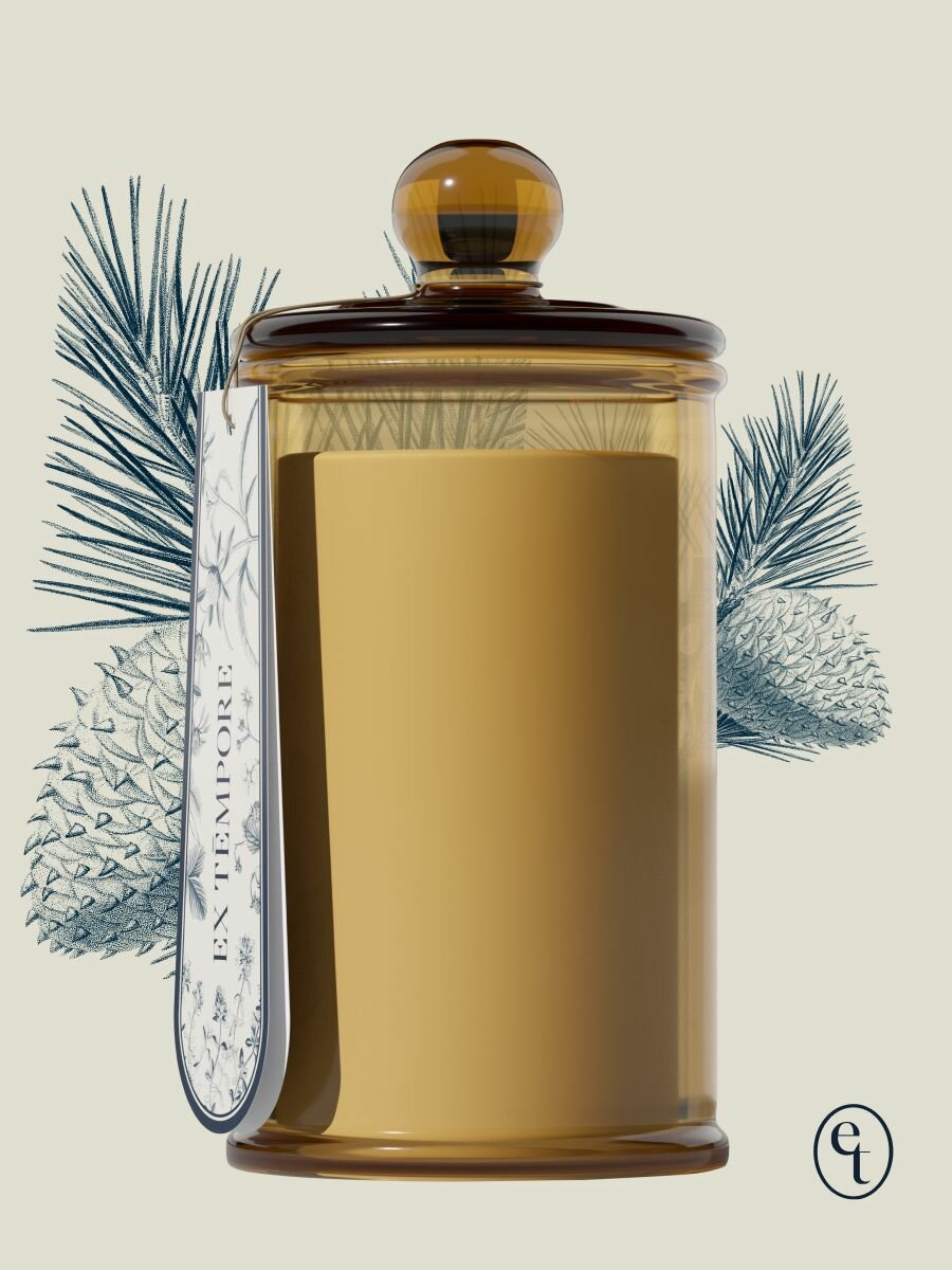 Свеча ароматическая Сибирский кедр EX TEMPORE декоративная, интерьерная для дома, 150 мл