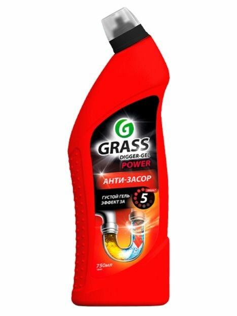 Средство для прочистки труб от засоров GRASS Digger gel 750мл