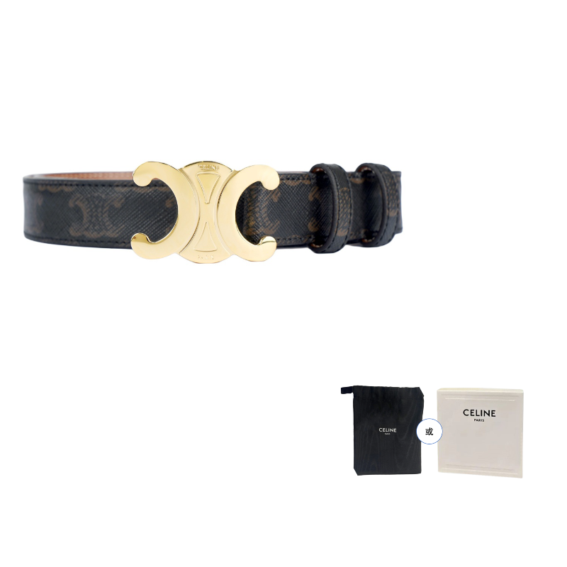 CELINE Triomphe Medium Buckle Belt 70