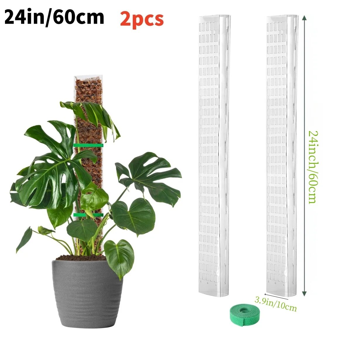 Пластиковый столб для растений Monstera 24/36/48 дюймов 24inch--2pack