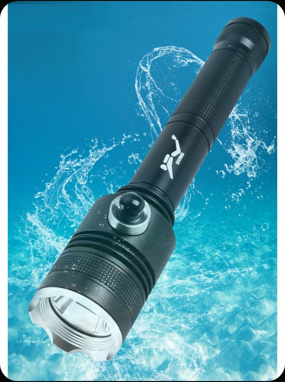 Фонарик для дайвинга Огонь Н3002, светодиодный, водонепроницаемый, металлический корпус