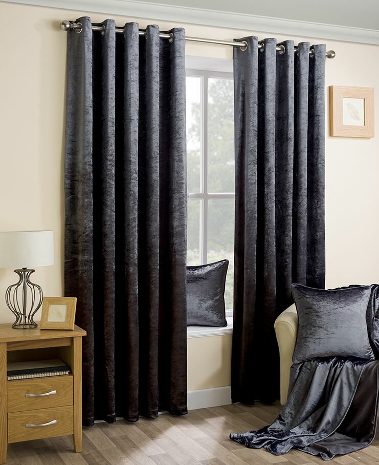 Бархатные шторы на люверсах БАР-ОН-ЛЮВ-4-150-260 черный высота 260 см/