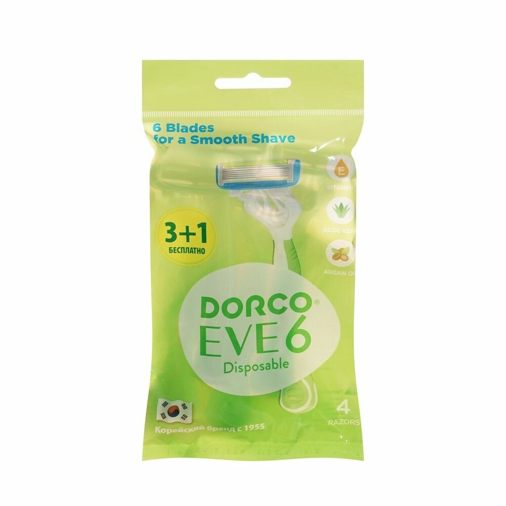 Женские одноразовые станки Dorco Eve 6 лезвий 4шт