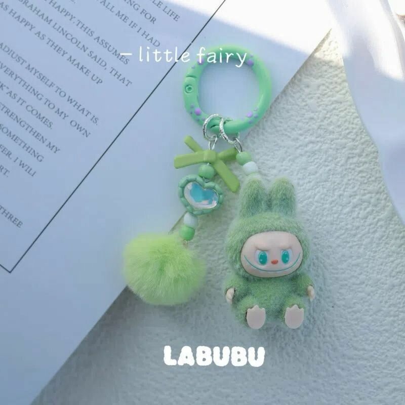 Игрушка мягкая "Лабубу", ABS пластик, политекс, зайцы, феи, принцессы, зеленая