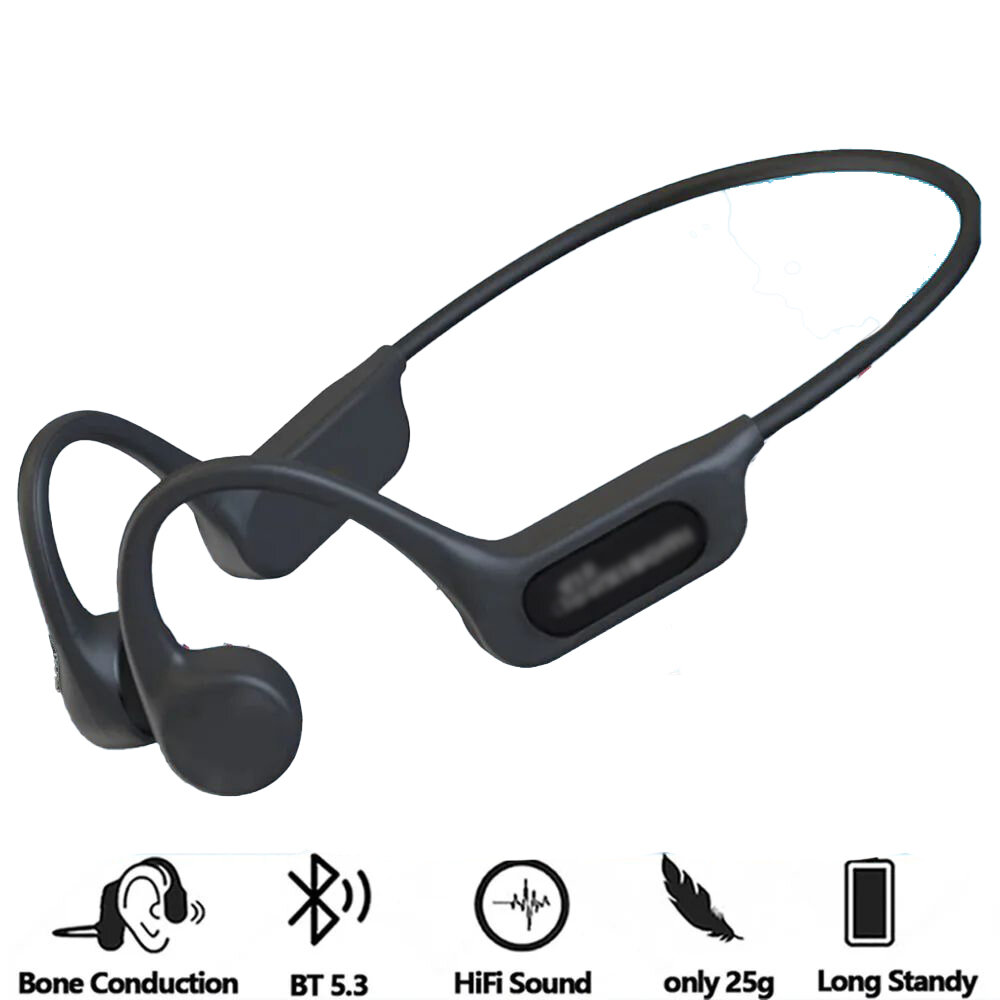 Наушники с костной проводимостью, Bluetooth 5.3, беспроводные наушники HD с чистым микрофоном, спортивная гарнитура для тренировок, бега, вождения