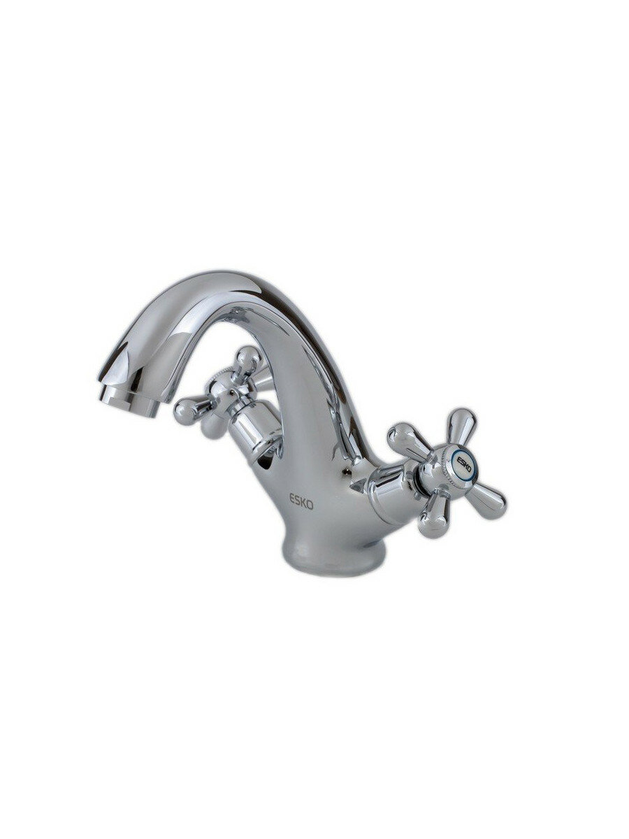 Смеситель для умывальника ESKO Vienna VN 26-2 двухзахватный, без д/к, низкий излив, хром