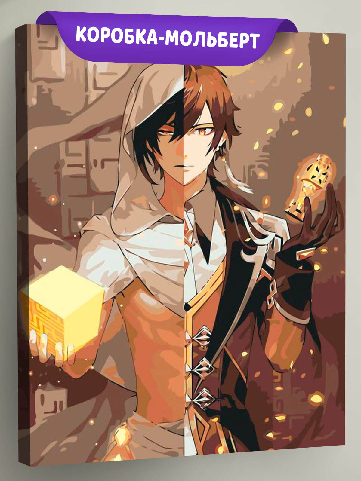 Картина по номерам на холсте с подрамником "Genshin Impact Геншин Импакт: Чжун Ли" Раскраска 40x50 см, Аниме Фэнтези