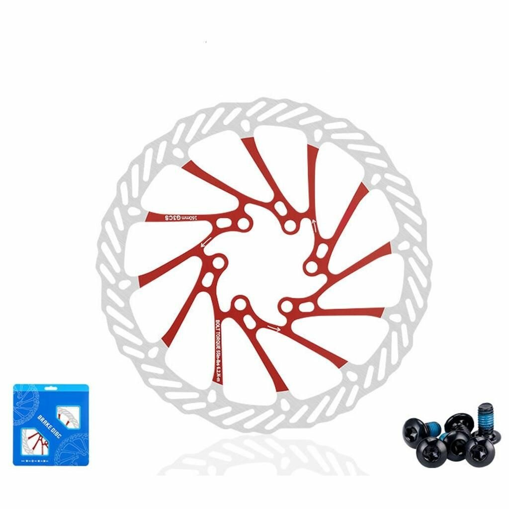 Плавающие роторы для гидравлических дисковых тормозов велосипедов, красный - 160mm