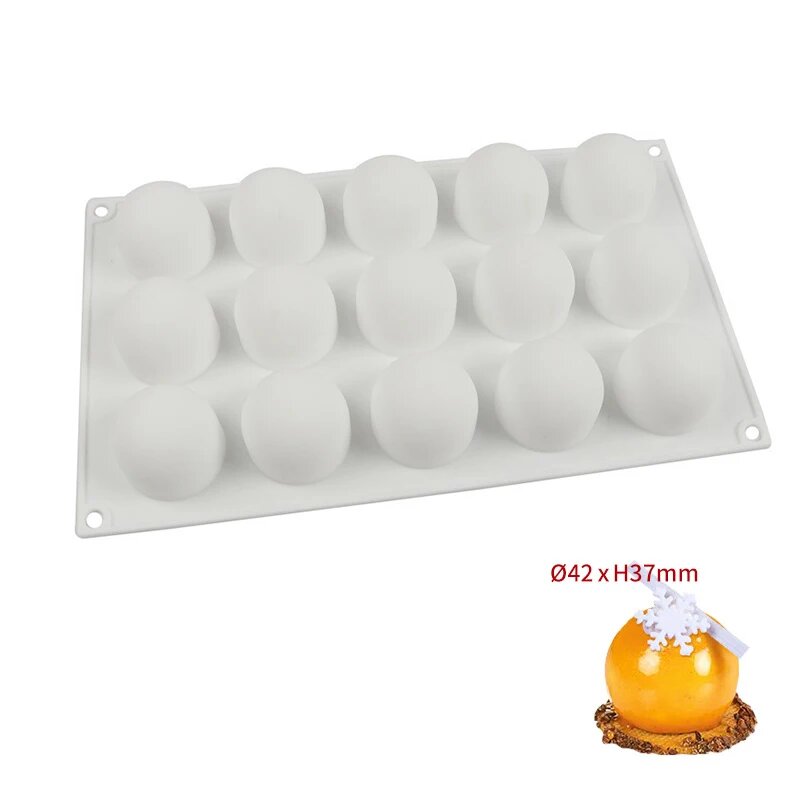 3D сферическая силиконовая форма для мусса, торта, выпечки шарика, французский десерт, шоколад, трюфель, кондитерские инструменты, кухонные аксессуары, предмет 15 cavity big