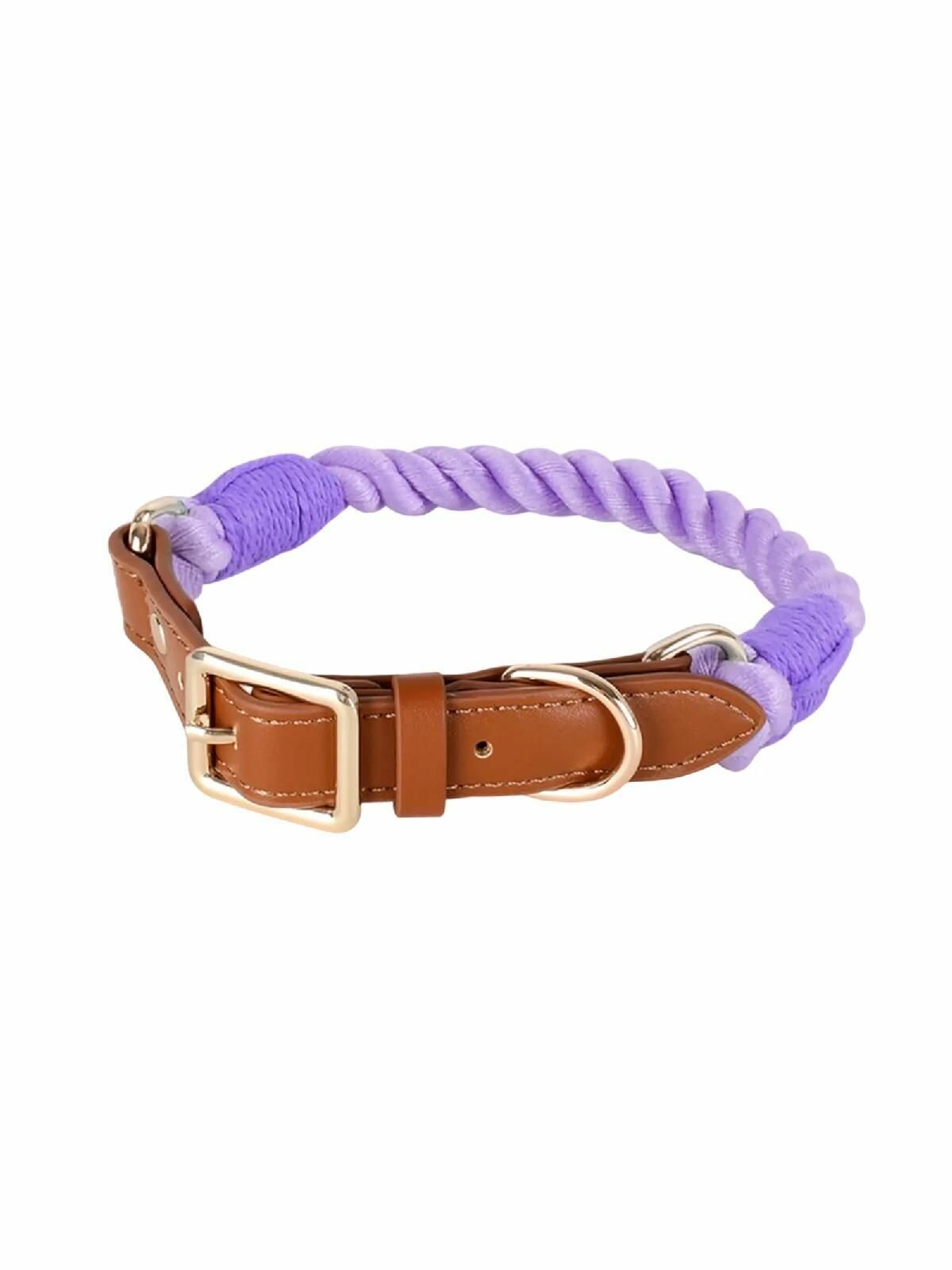 Фурнитура для ошейников и поводков, Ошейник для собаки из чистого хлопка-фиолетовый-S