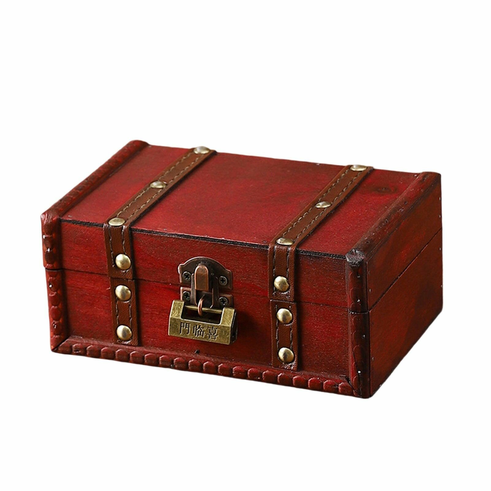 Деревянный сундук с замком в винтажном стиле для организации доме и офисе