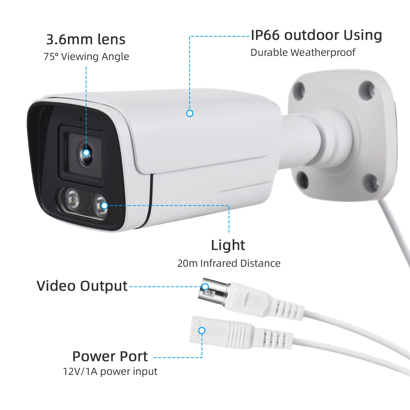 1080P CCTV камера проводная камера безопасности камера видеонаблюдения для помещений инфракрасная камера ночного видения 3,6 мм объектив широкоугольная 2.0MP наружная камера видеонаблюдения для аналогового DVR с настенным кронштейном, система PAL