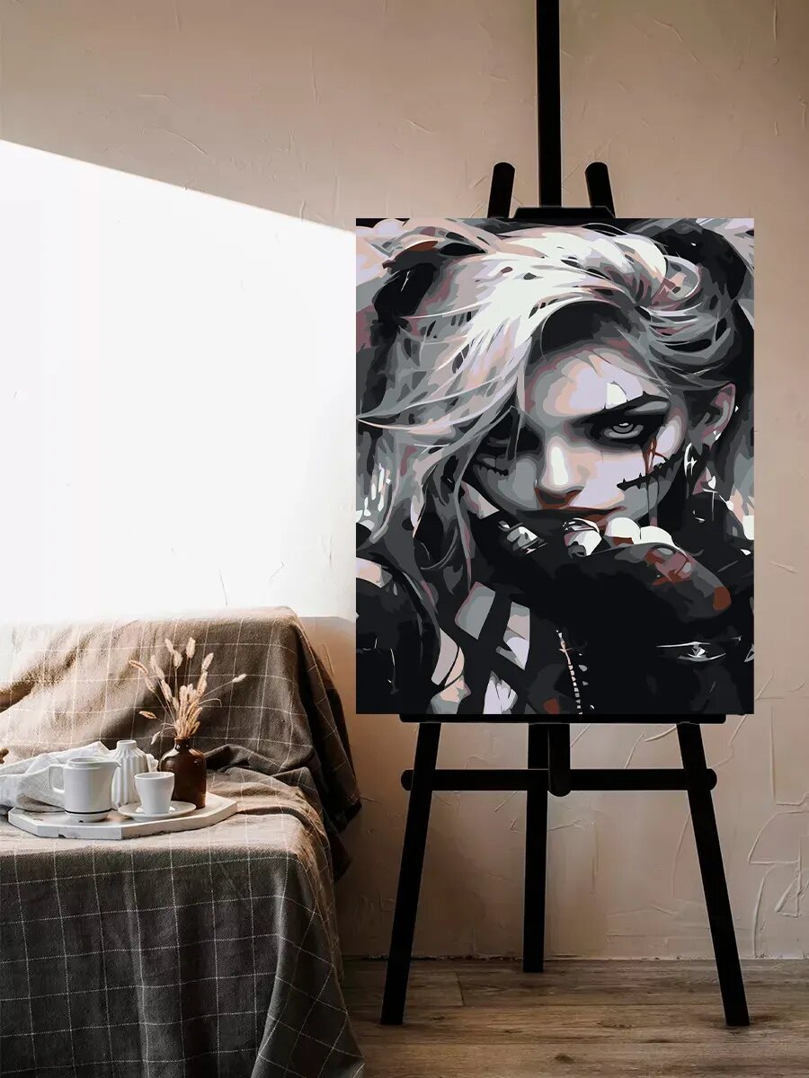 Картина по номерам Готическая Девушка Фэнтези Harley Quinn