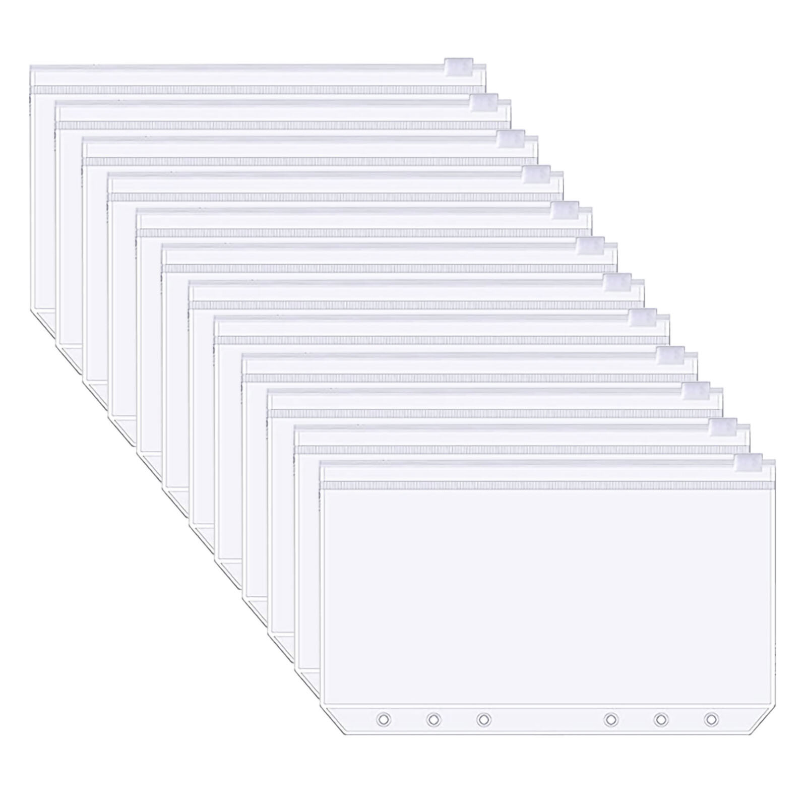 12шт A6 Связующие Карманы Прозрачный ПВХ 6-Луночные Связующие Карманы Папка На Молнии Пластиковые Денежные Бюджетные Конверты