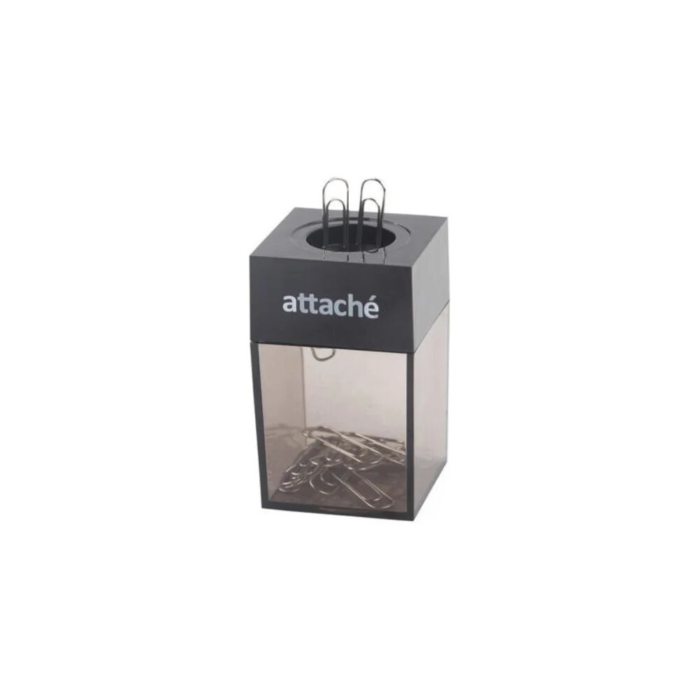 Attache Скрепочница магнитная с металл. скрепками 28 мм, цвет черный 809696