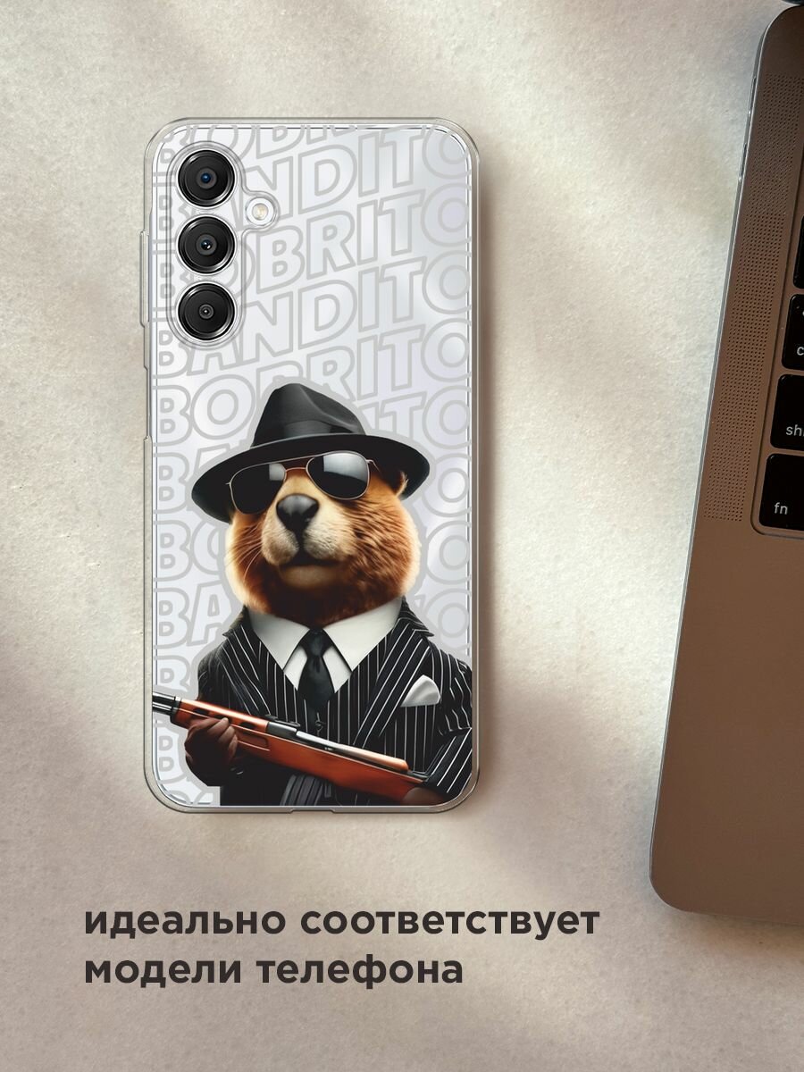 Чехол на Samsung Galaxy A16 / Самсунг А16 с принтом "Бобрито бандито 2", прозрачный — фото 1