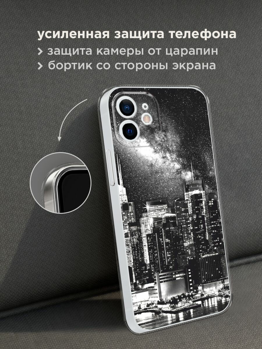 Чехол на Apple iPhone 12 mini / Айфон 12 Мини с принтом "Ночной Нью-Йорк" — фото 1