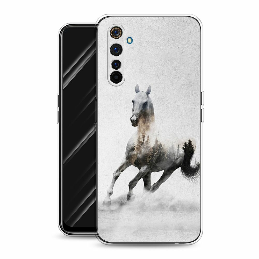 Силиконовый чехол на Realme 6 Pro / Реалми 6 Про с принтом "Лошадь лес" — фото 1