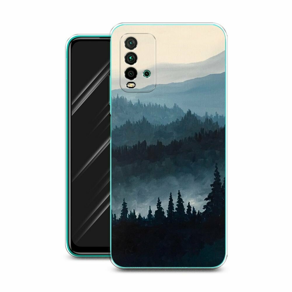Чехол на Xiaomi Redmi 9T / Сяоми Редми 9Т с принтом "Туманные горы" — фото 1