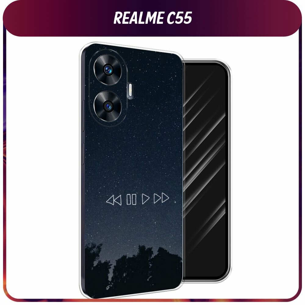 Чехол на Realme C55 / Реалми C55 с принтом "Космическая музыка"