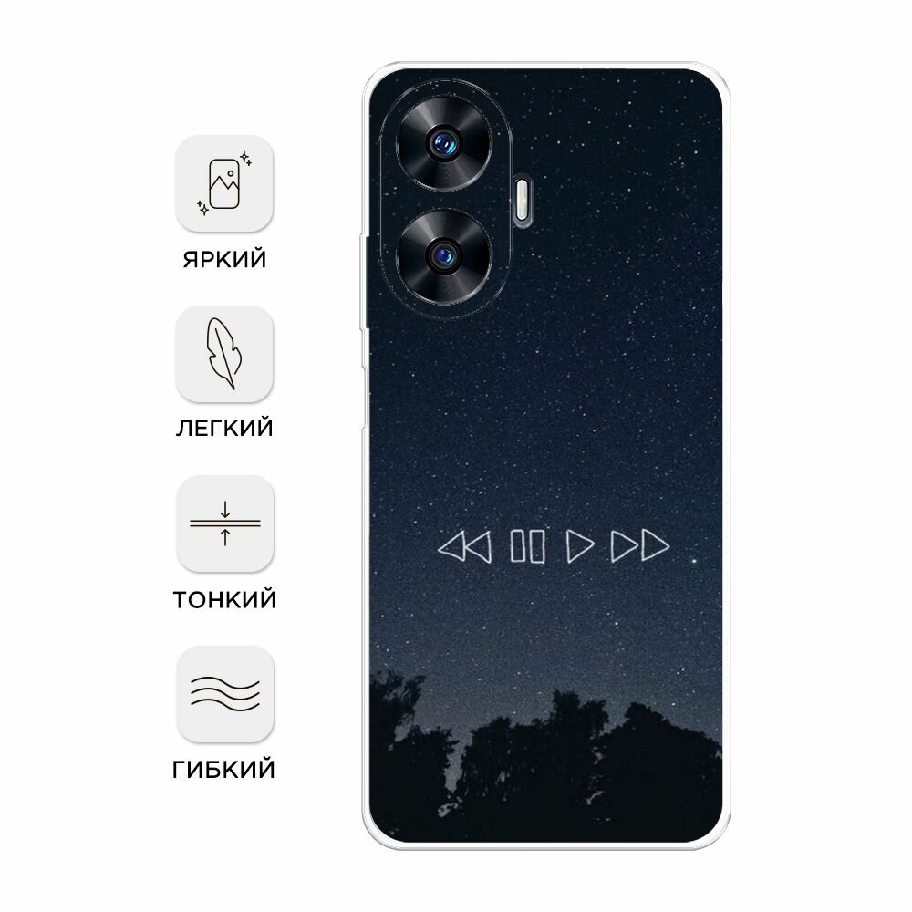 Чехол на Realme C55 / Реалми C55 с принтом "Космическая музыка" — фото 1