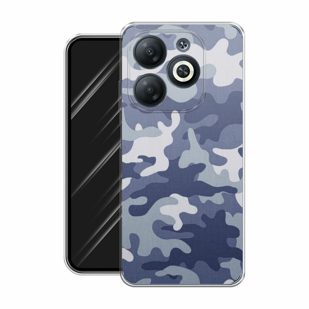 Чехол на Infinix Smart 8/8 HD/HOT 40i / Инфиникс Смарт 8/8 HD/HOT 40i с принтом милитари серый — фото 1