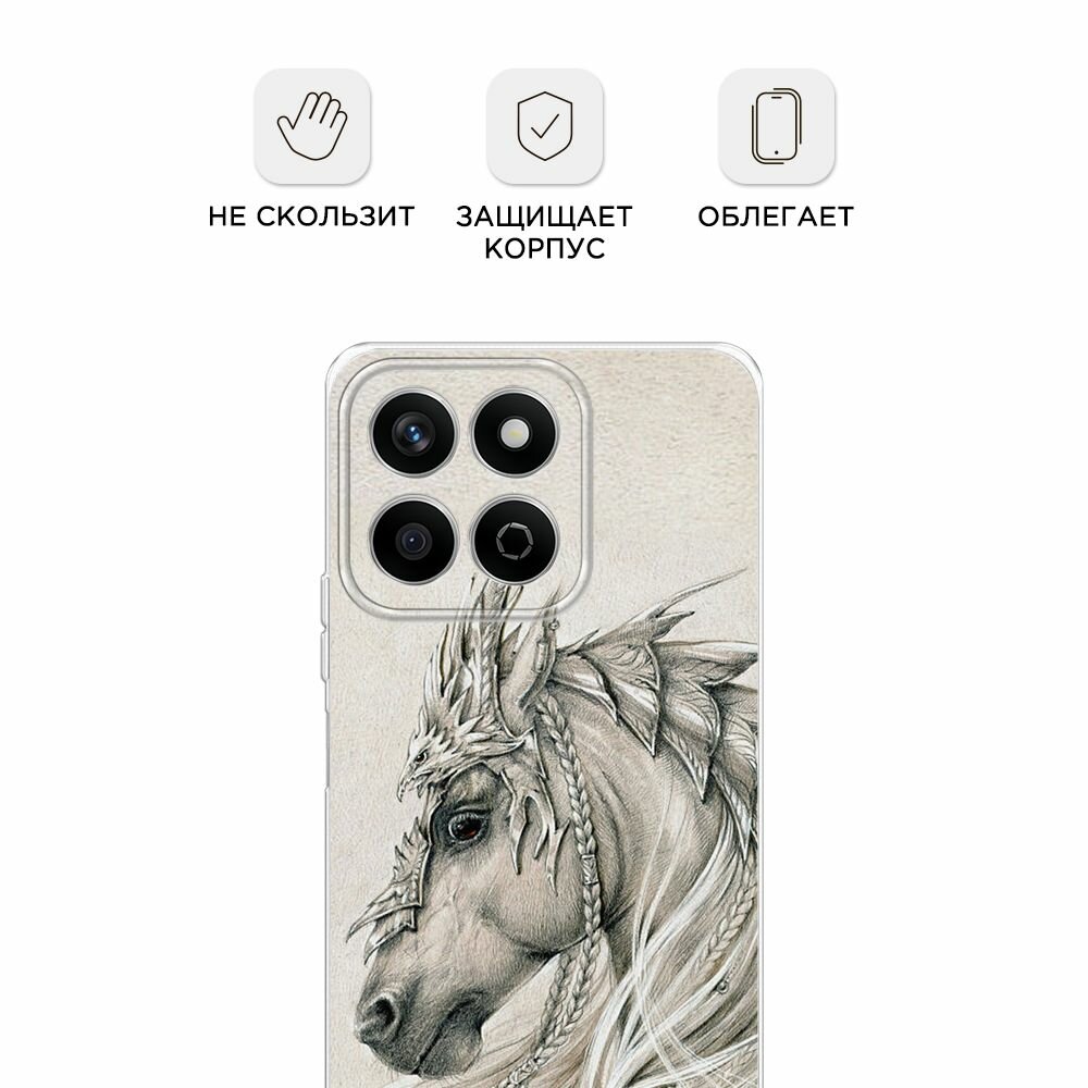 Силиконовый чехол на Honor X7c / Хонор X7c с принтом Мифическая лошадь — фото 1