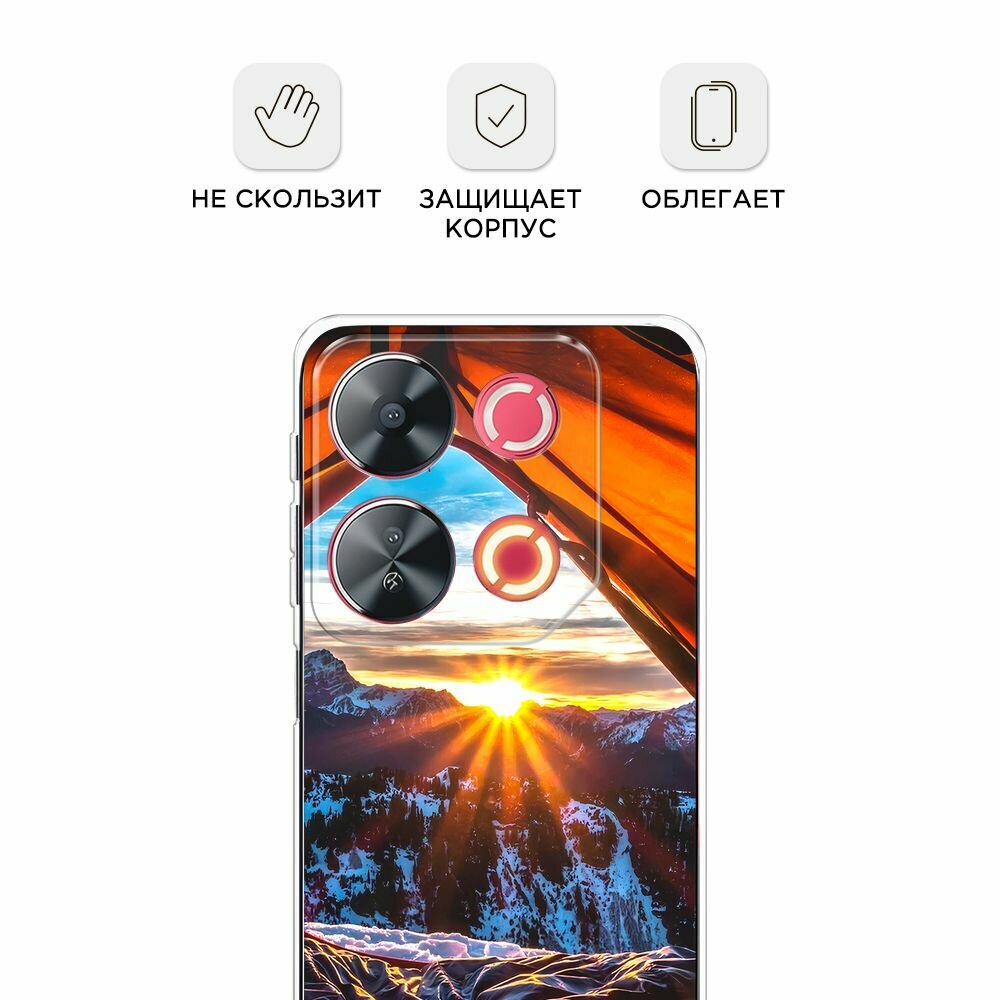 Силиконовый чехол на Itel P65 / Ител P65 с принтом Горы 7 — фото 1