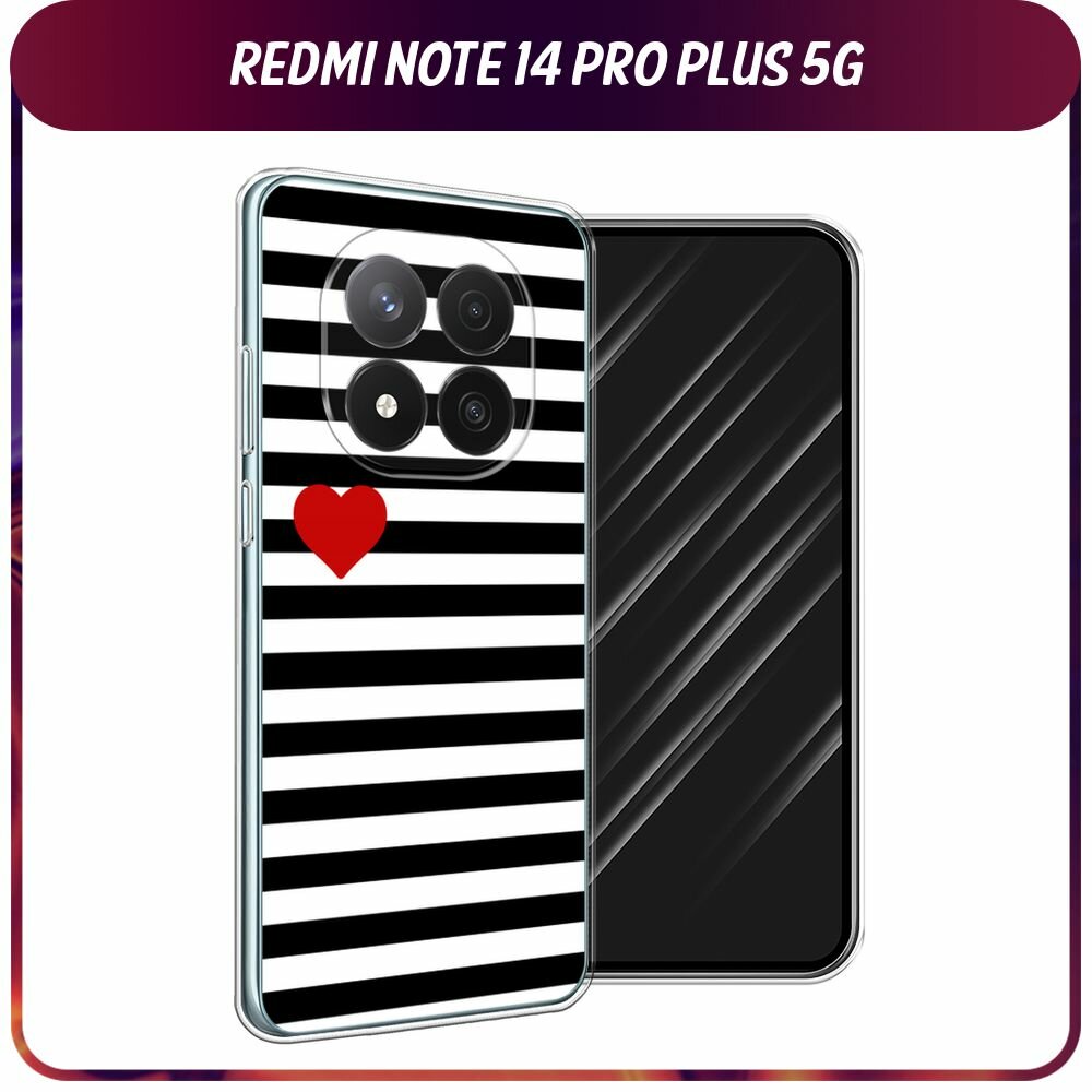 Чехол на Xiaomi Redmi Note 14 Pro+ 5G / Сяоми Редми Нот 14 Про+ 5G с принтом "Красное сердце"