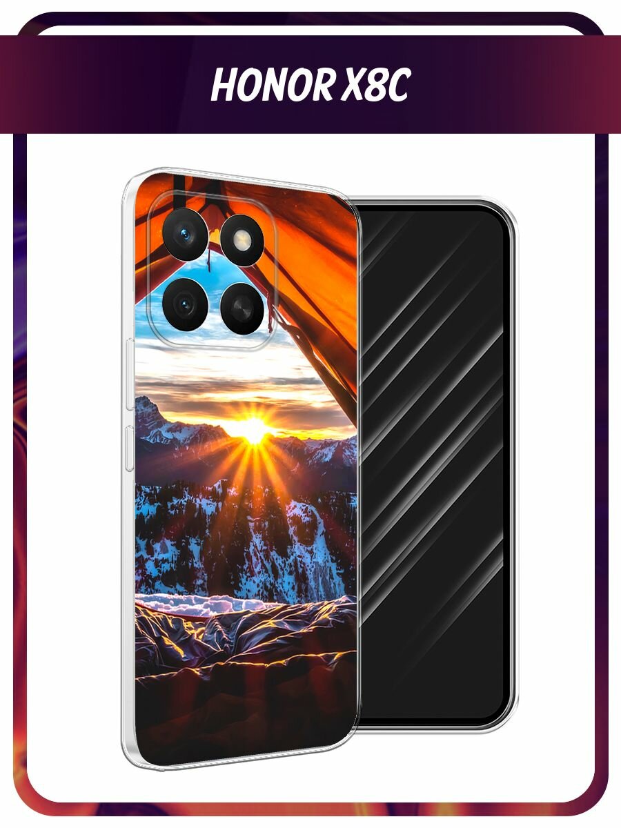 Силиконовый чехол на Honor X8c / Хонор X8c с принтом "Горы 7"