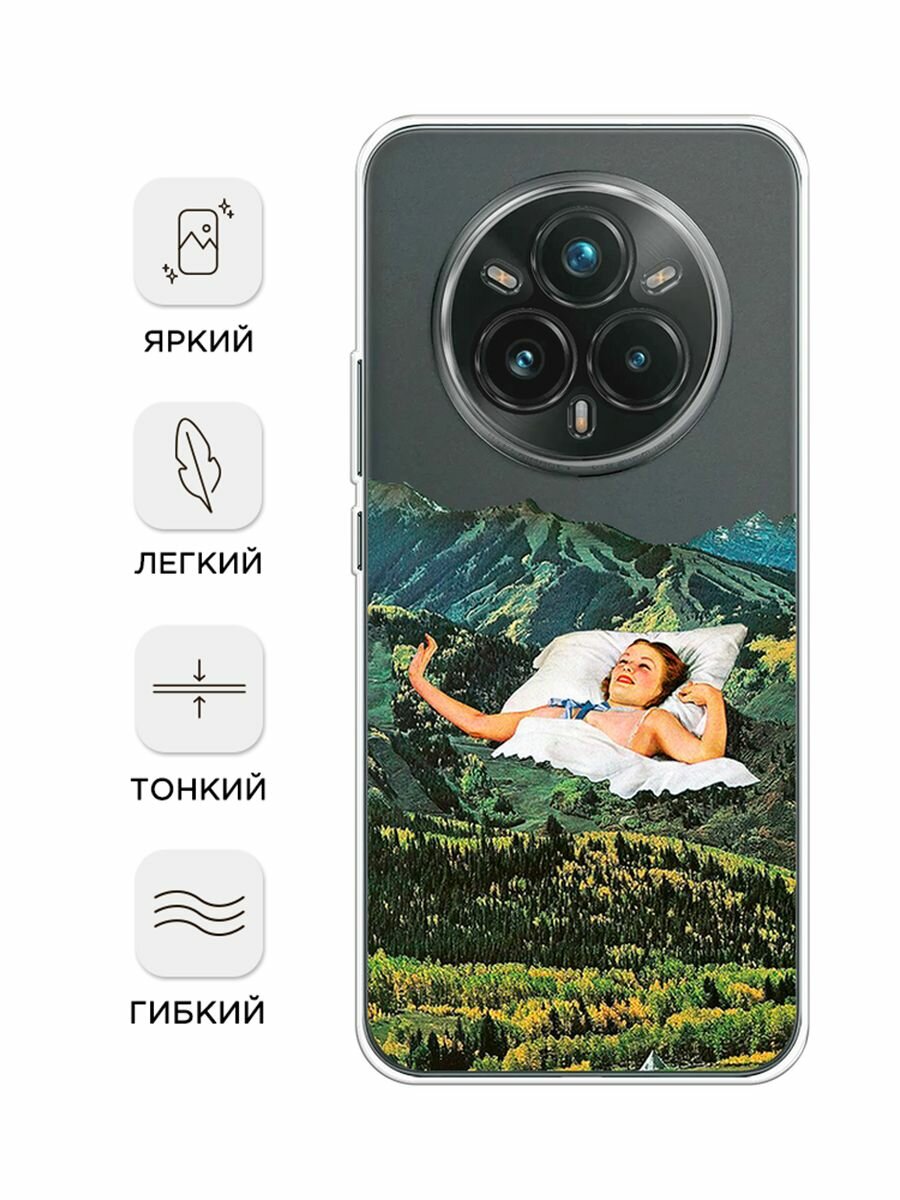 Чехол на Realme 14 Pro / Реалми 14 Про с принтом Good morning, my darling, прозрачный — фото 1