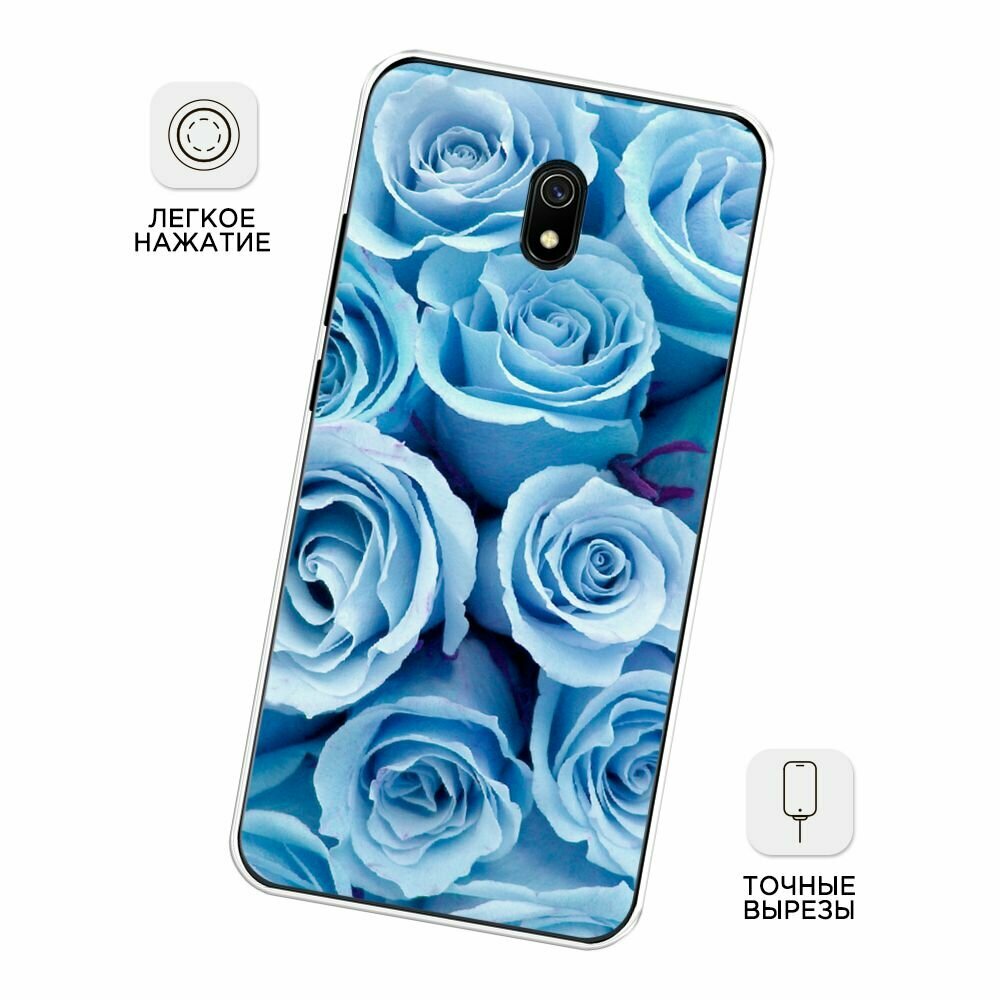 Чехол на Xiaomi Redmi 8A / Сяоми Редми 8А с принтом Лазурные розы — фото 1