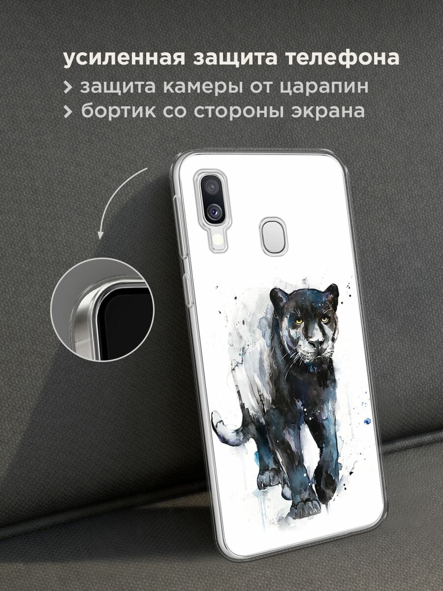 Чехол на Samsung Galaxy A40 / Самсунг Галакси А40 с принтом "Пантера арт 3" — фото 1