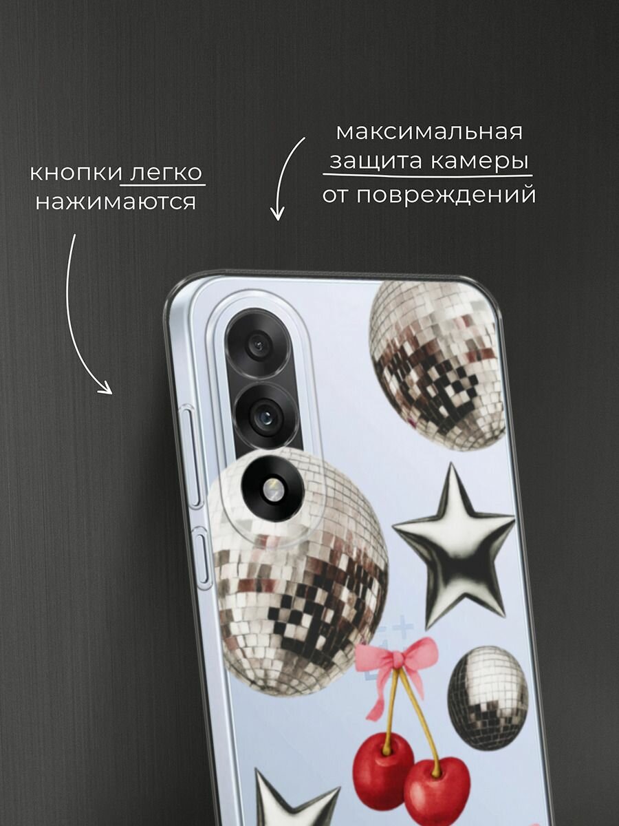 Чехол на OnePlus Nord 5 / Ван Плас Норд 5 с принтом "Стильная подборка", прозрачный — фото 1
