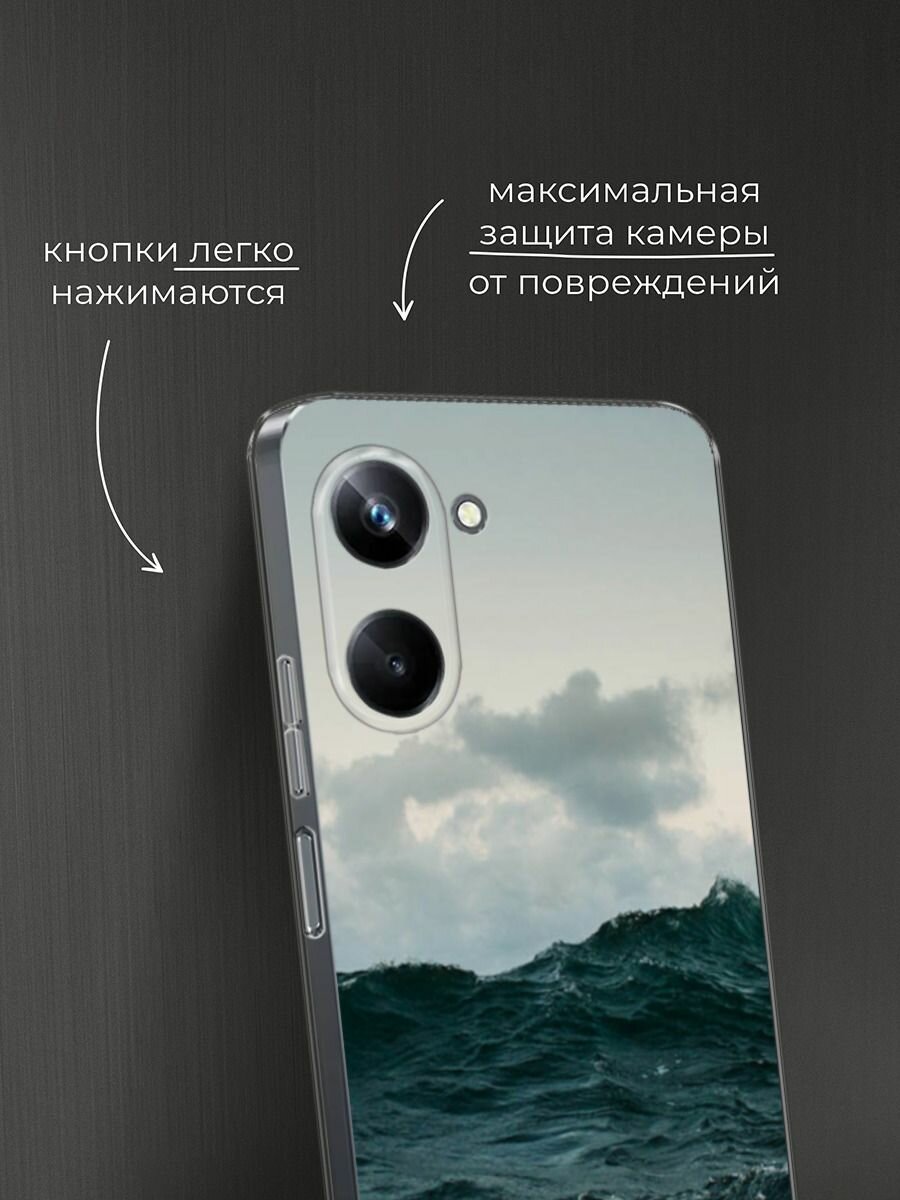 Силиконовый чехол на Realme 10 Pro / Реалми 10 Про с принтом "Волны 11" — фото 1