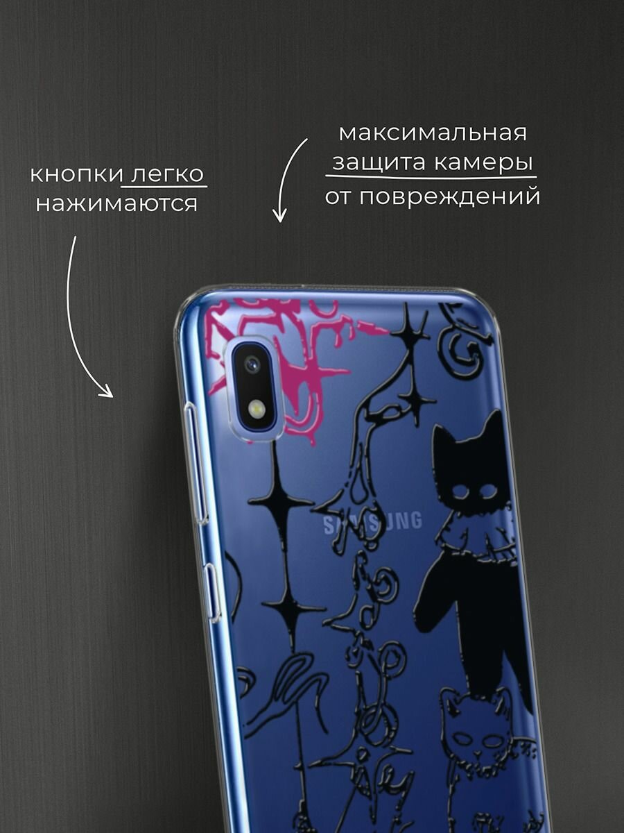 Чехол на Samsung Galaxy A10 / Самсунг Галакси А10 с принтом "Готические котики" — фото 1
